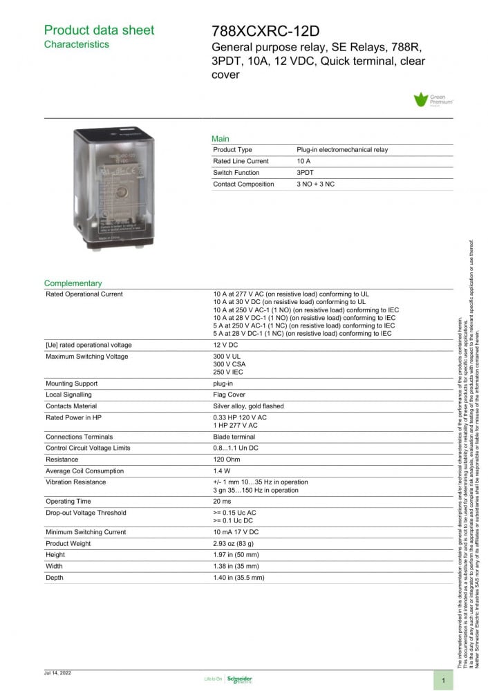 788XCXRC12D technical document page 1