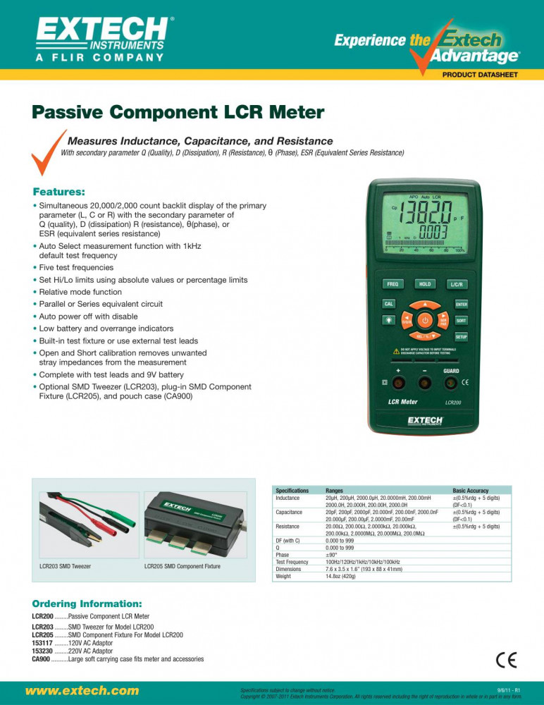 LCR200 passive component LCR meter product visual
