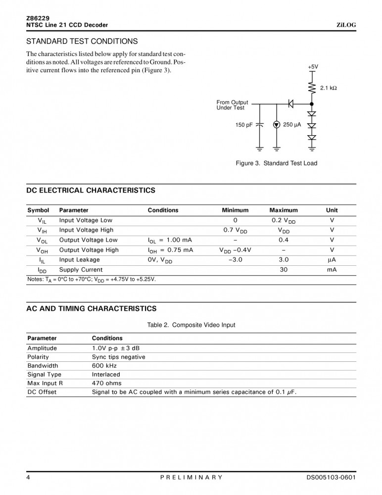 Z86229 datasheet page 4