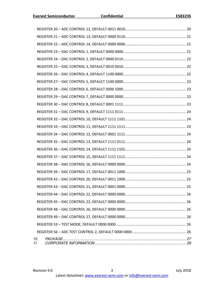 ES8323S datasheet page 3