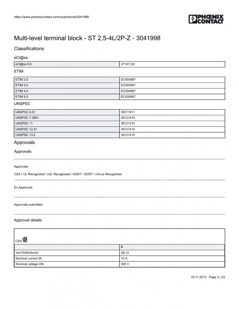 Phoenix Contact 3041998 technical document page 3