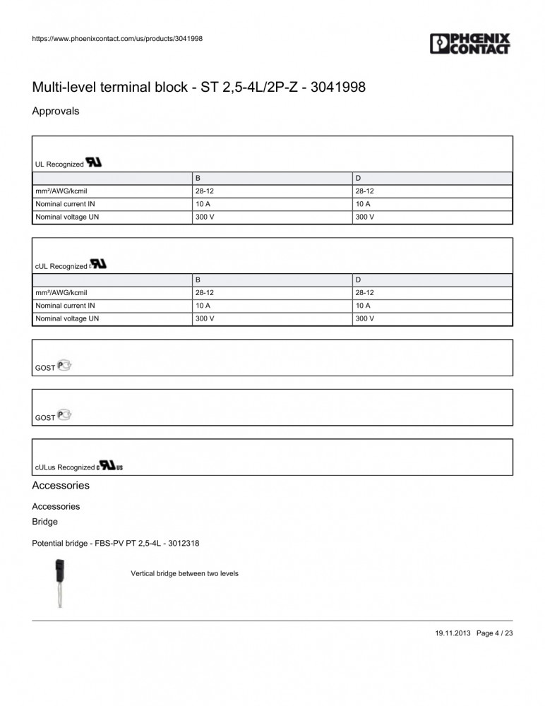 Phoenix Contact 3041998 technical document page 4