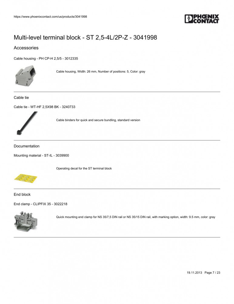 Phoenix Contact 3041998 technical document page 7