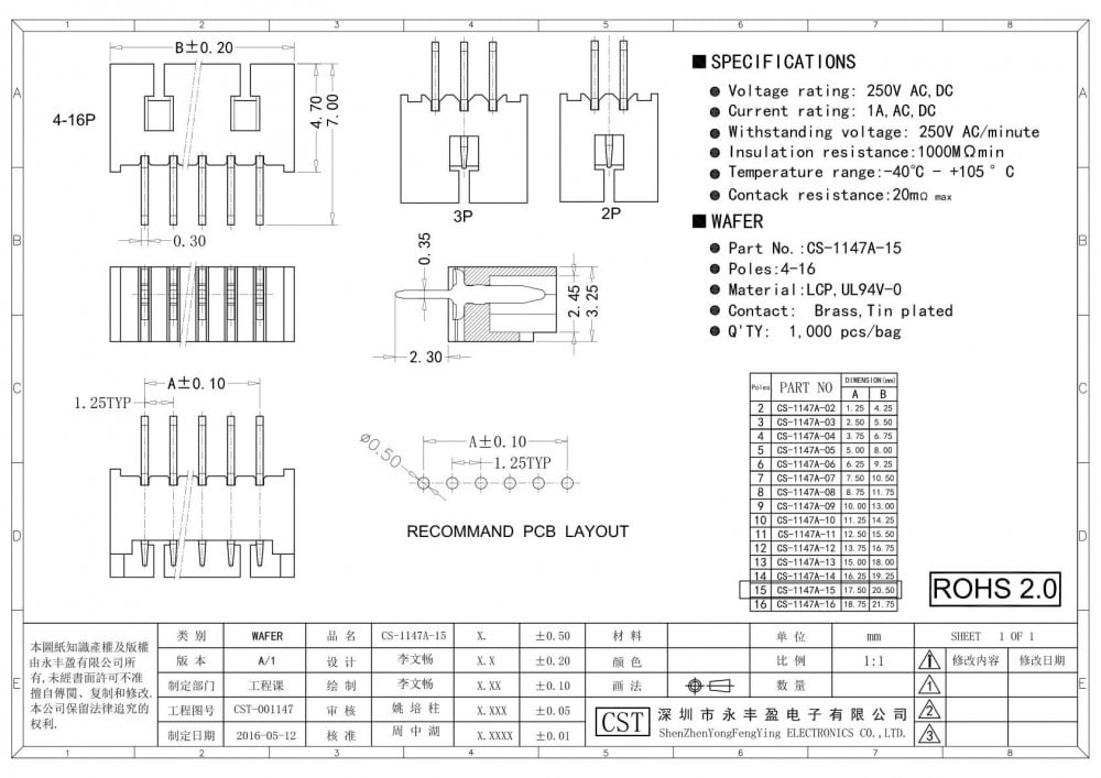 CST CS-1147A-15 technical drawing page