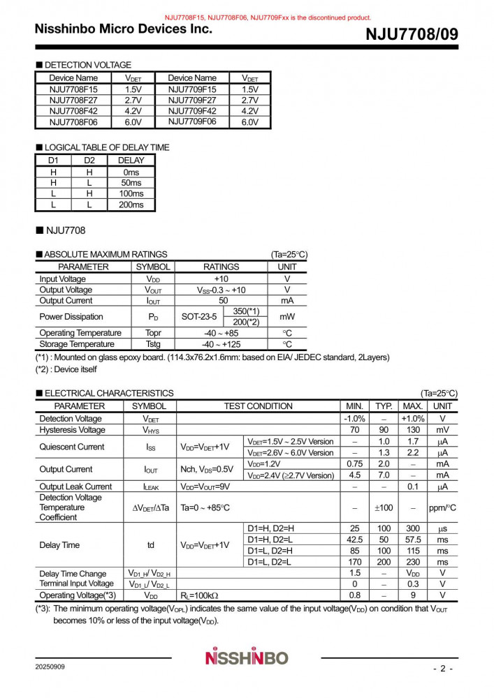 NJU7708 datasheet page 2