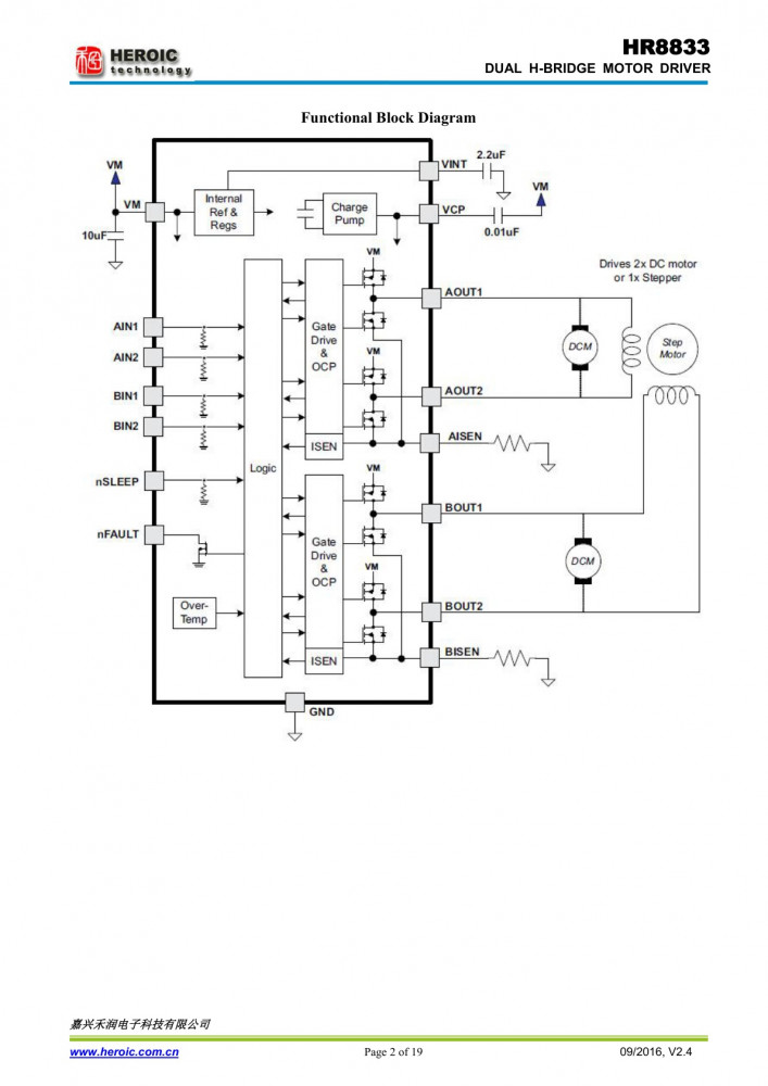 HR8833 technical document page 2