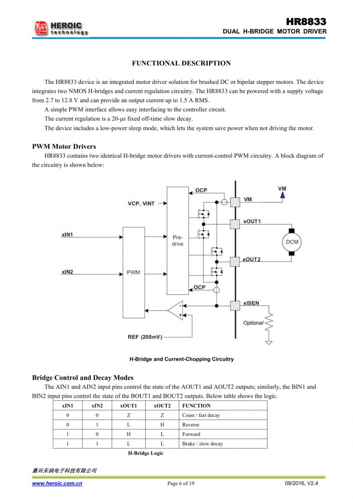 HR8833 technical document page 6