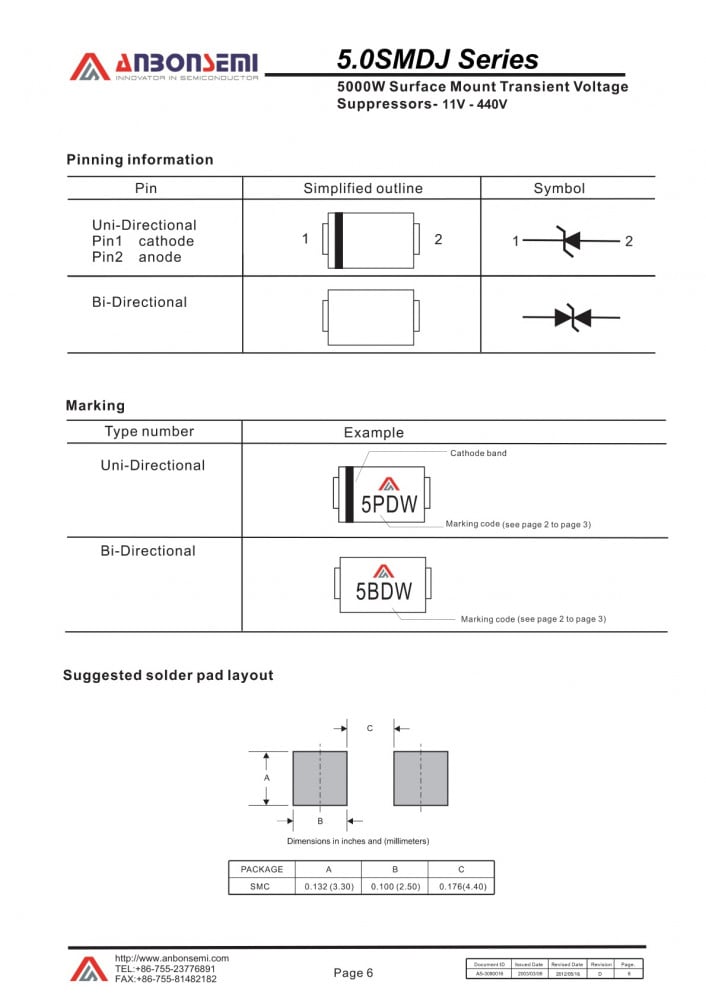 5.0SMDJ series datasheet page 6