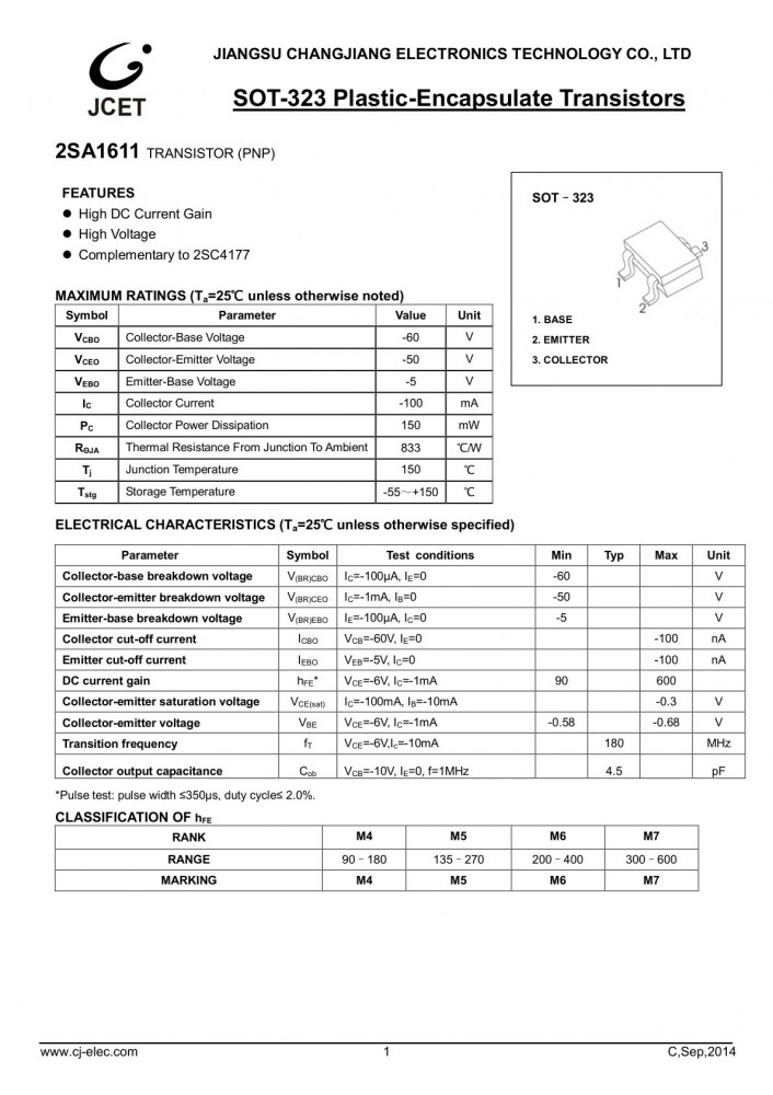 2SA1611 datasheet page 1