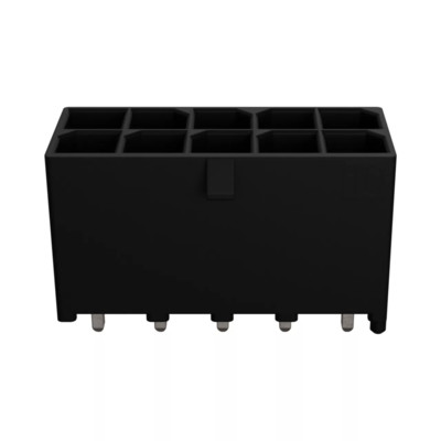 Mega-Fit Slim Vertical Header without Crush Pegs, 5.70mm Pitch, Through Hole, Dual Row, 10 Circuits, Matte Tin (Sn) Plating, 2.93mm Tail Length, Glow-Wire Capable, Tape and Reel, Black for sale