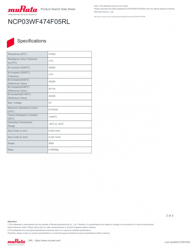 NCP03WF474F05RL product document page 2