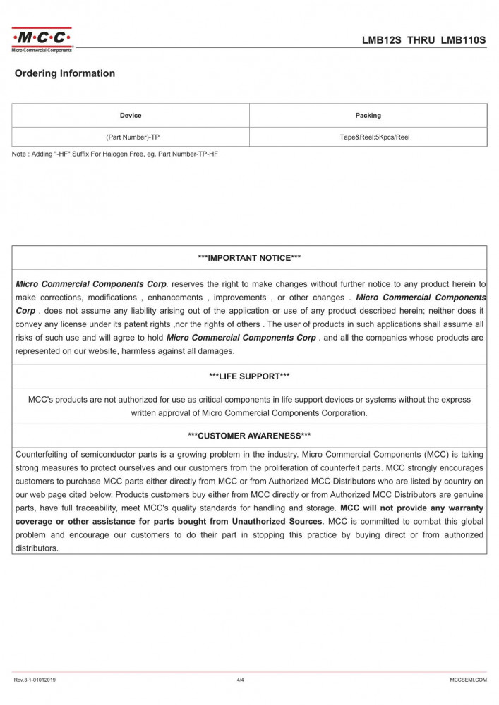 MCC LMB16S-TP datasheet page 4