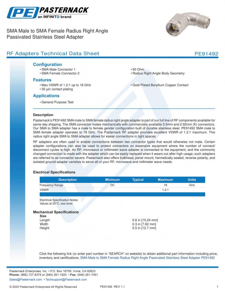 PE91492 datasheet page 1