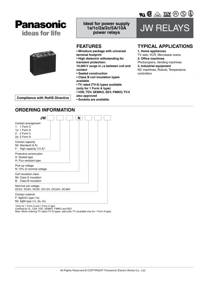 JW relay and socket documentation, page 1