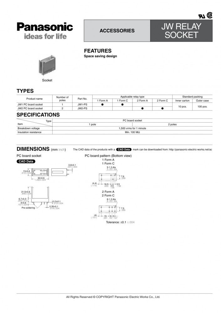 JW relay and socket documentation, page 7