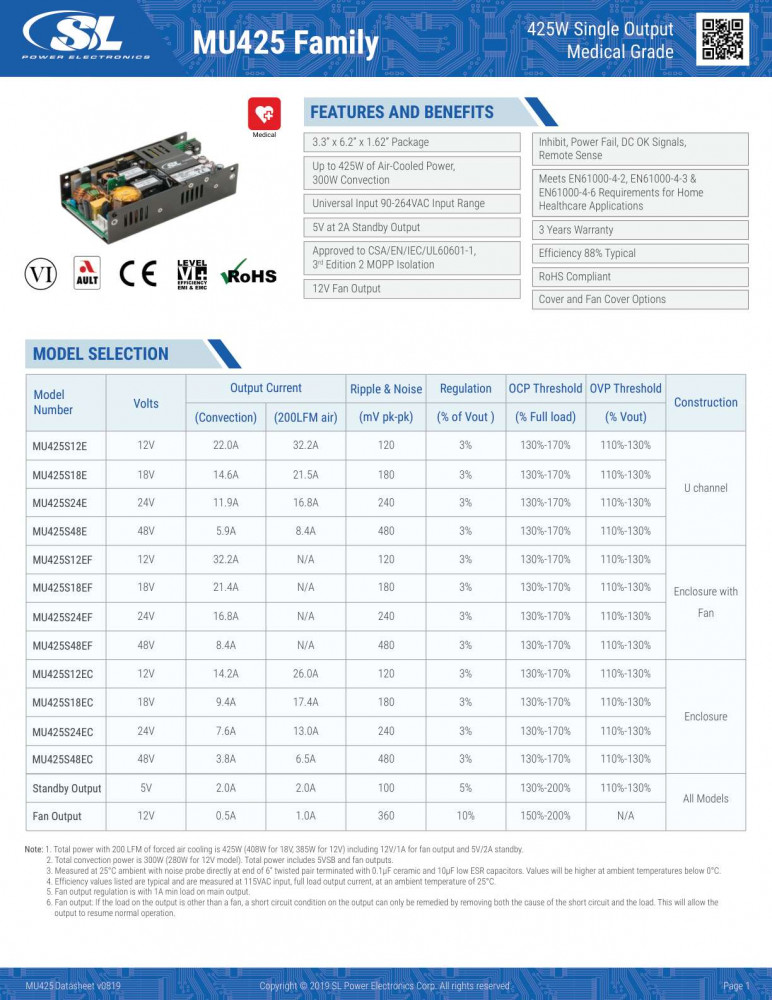 MU425S24EF datasheet page 1