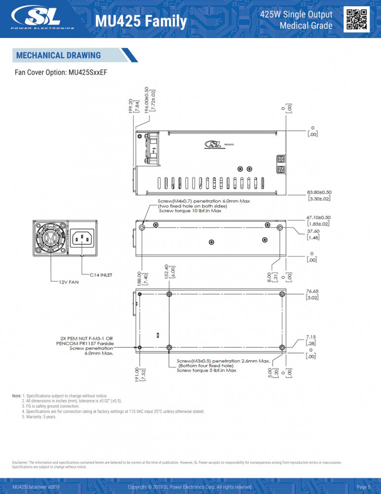 MU425S24EF datasheet page 5