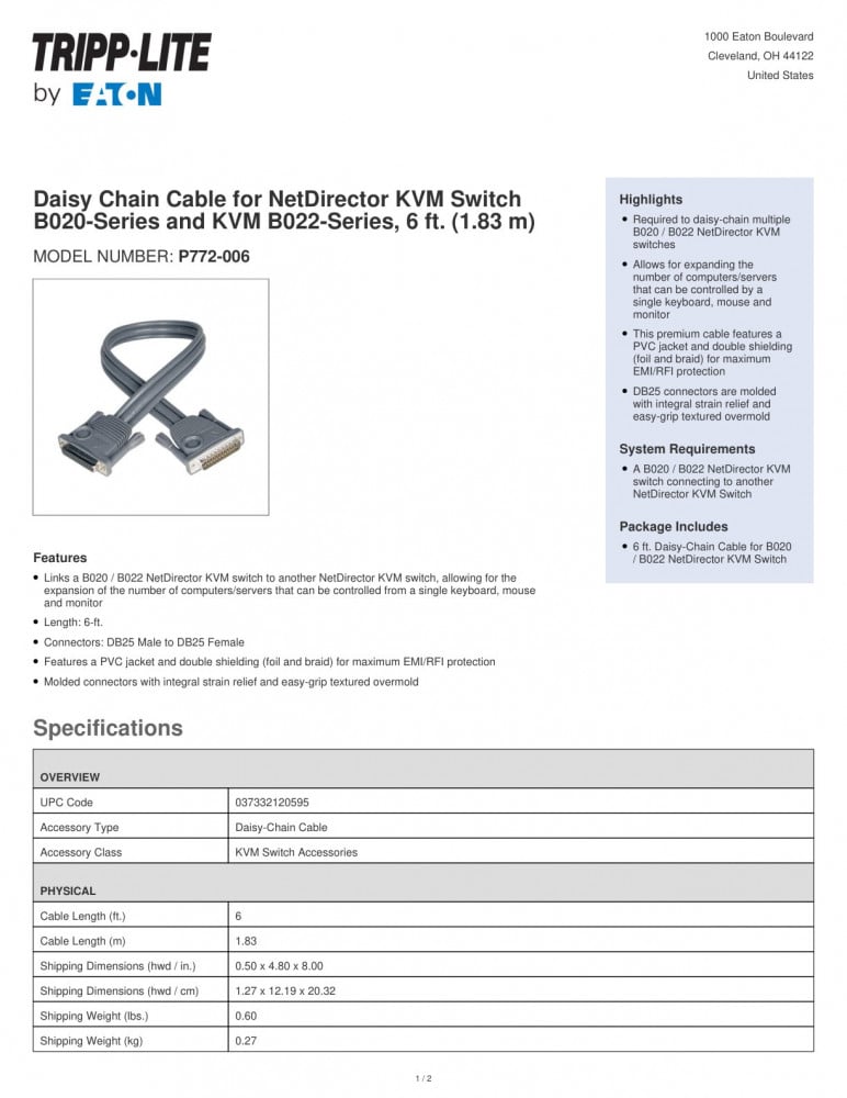 P772-006 technical document page 1