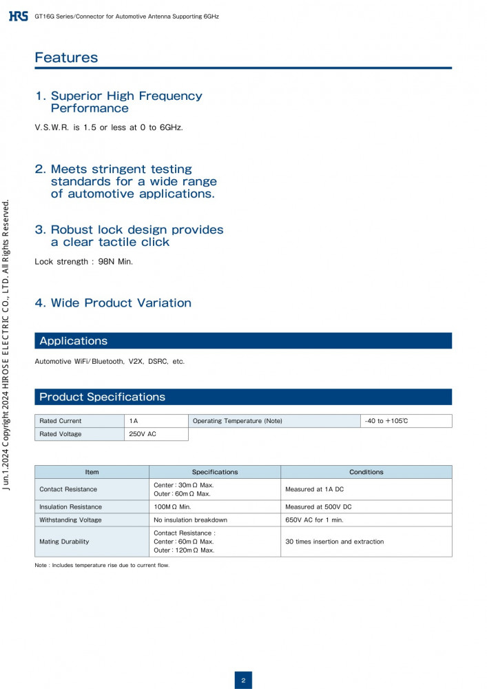 HRS GT16G-1S-HU technical document page 2