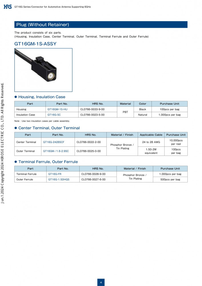 HRS GT16G-1S-HU technical document page 4