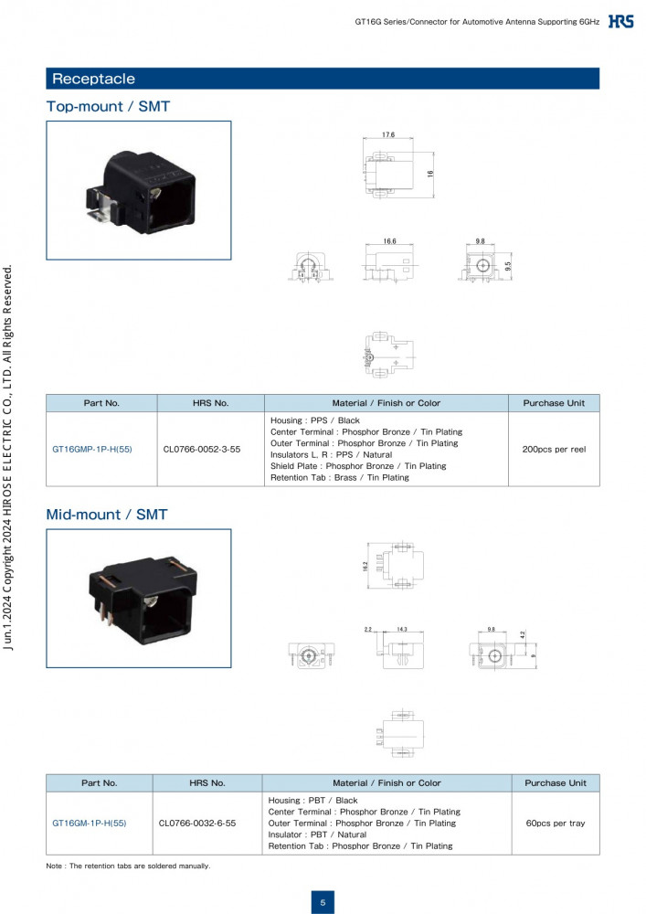 HRS GT16G-1S-HU technical document page 5