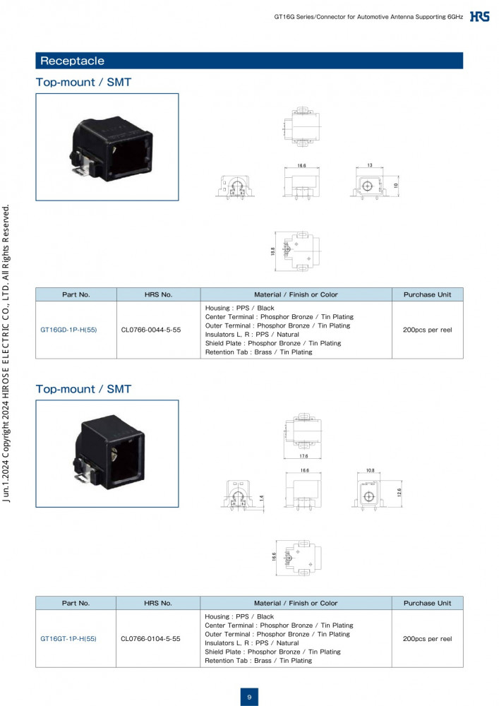 HRS GT16G-1S-HU technical document page 9