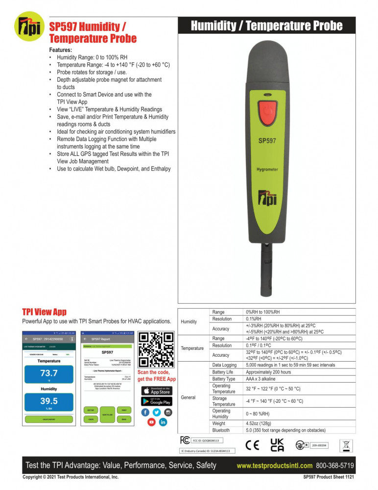 SP597 product documentation page