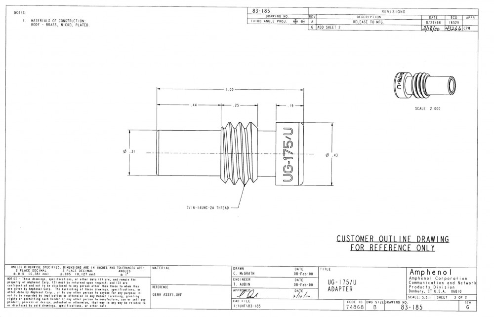 Amphenol 083-185 drawing preview