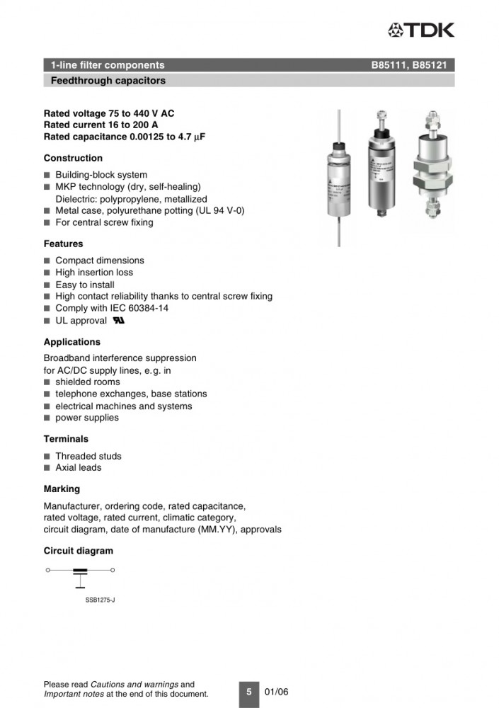 B85121 series datasheet page 6