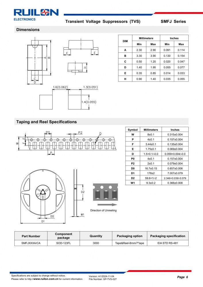 SMFJ series datasheet page 6