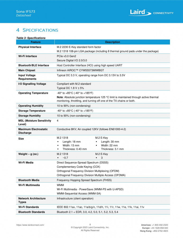 Sona IF573 datasheet page 8