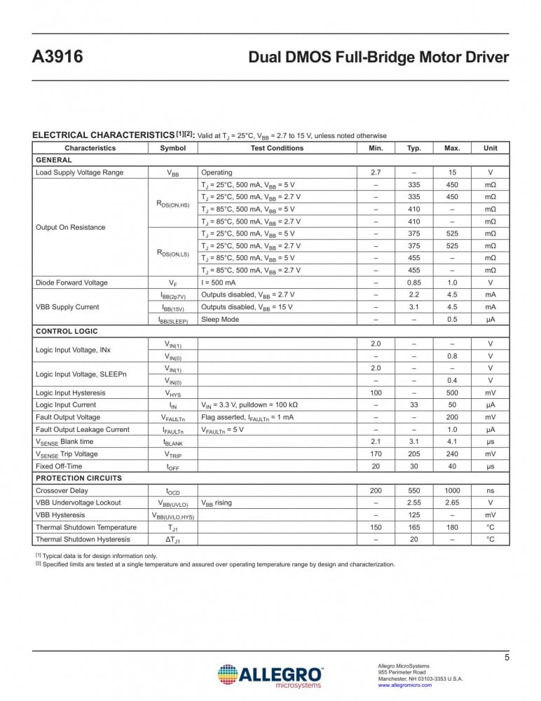 A3916 datasheet page 5