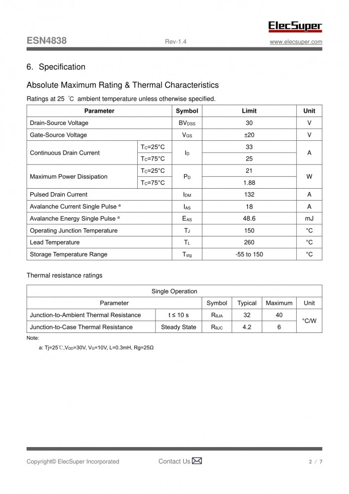 ESN4838 datasheet page 2
