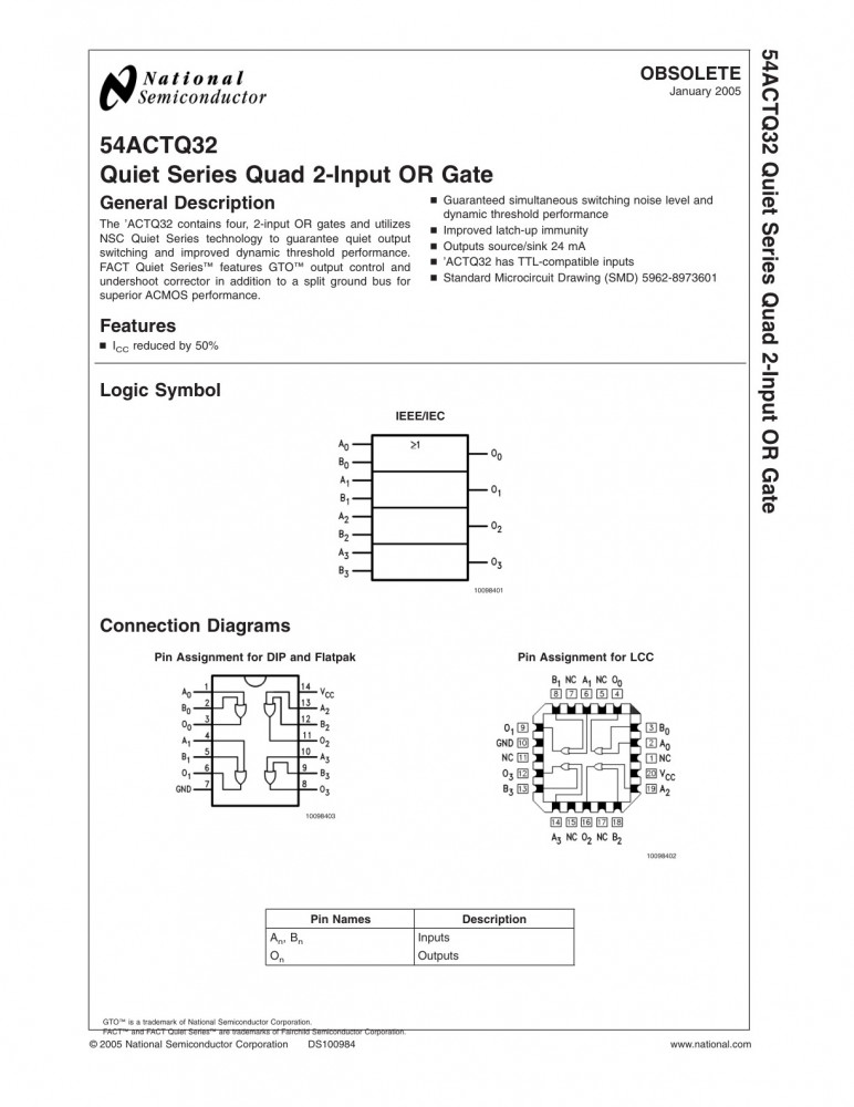 54ACTQ32 datasheet page 2