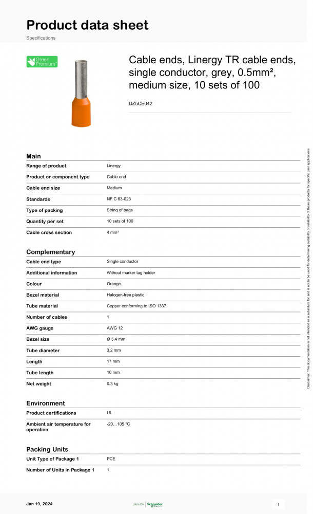 DZ5CE042 technical document page 1