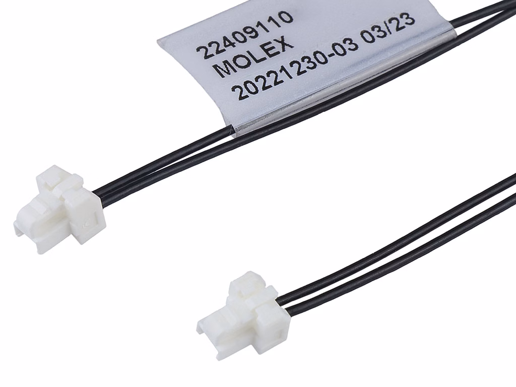 KK Plus 250-to-KK Plus 250 Off-the-Shelf (OTS) Cable Assembly, 2.50mm Pitch, Single Row, 300.00mm Length, 2 Circuits, Black