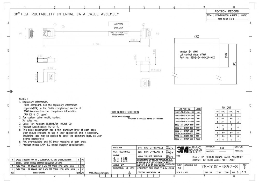 3M 5602 series technical drawing page 6