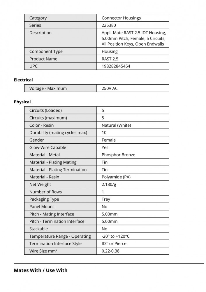 MOLEX 2253803001 document page 2