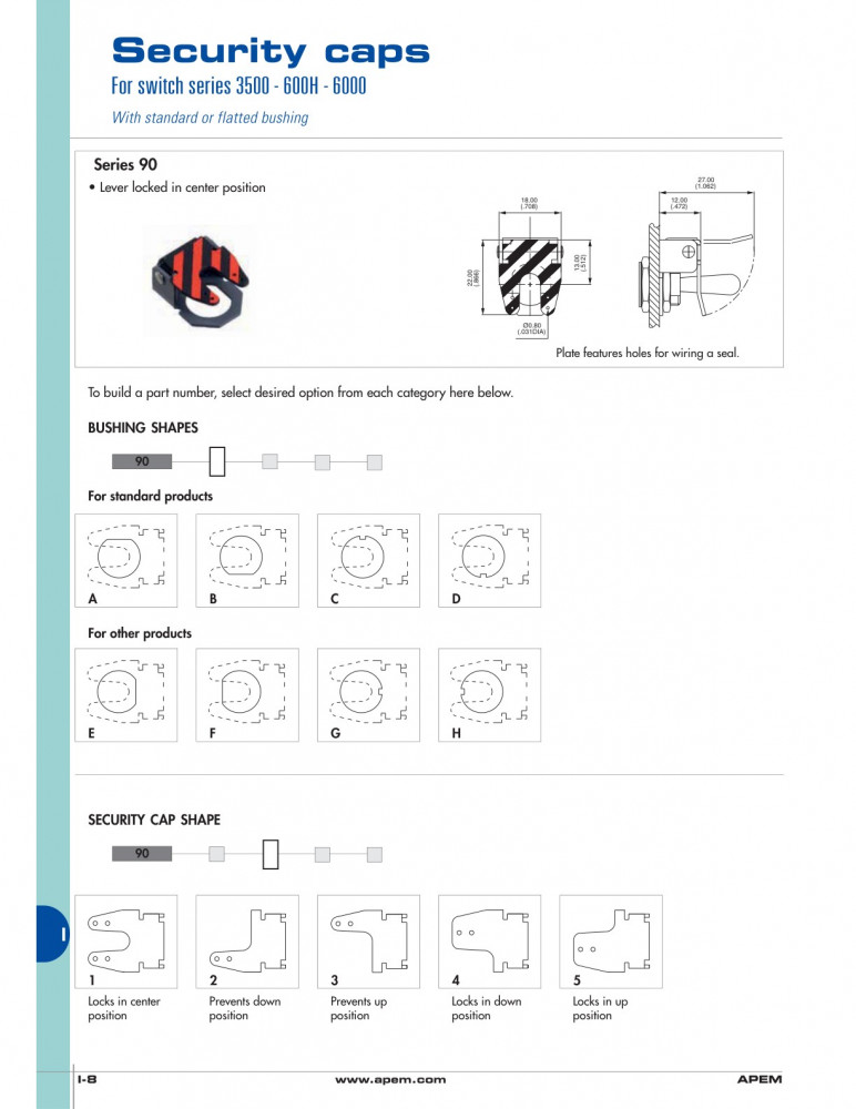 APEM security caps datasheet page 5