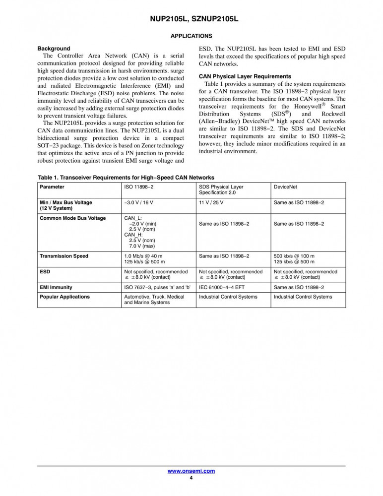 SZNUP2105LT1G datasheet page 4