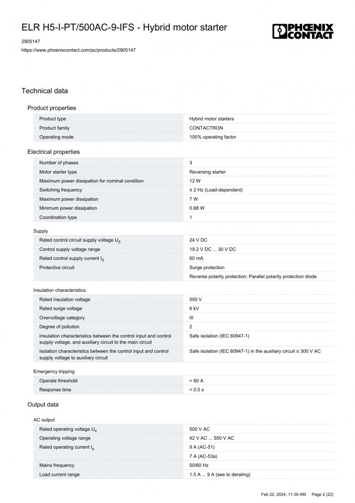 Phoenix Contact 2905147 technical document page 2