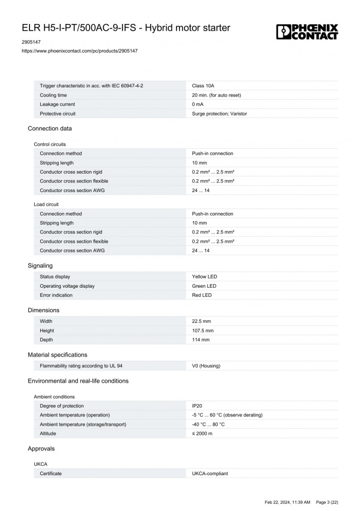 Phoenix Contact 2905147 technical document page 3