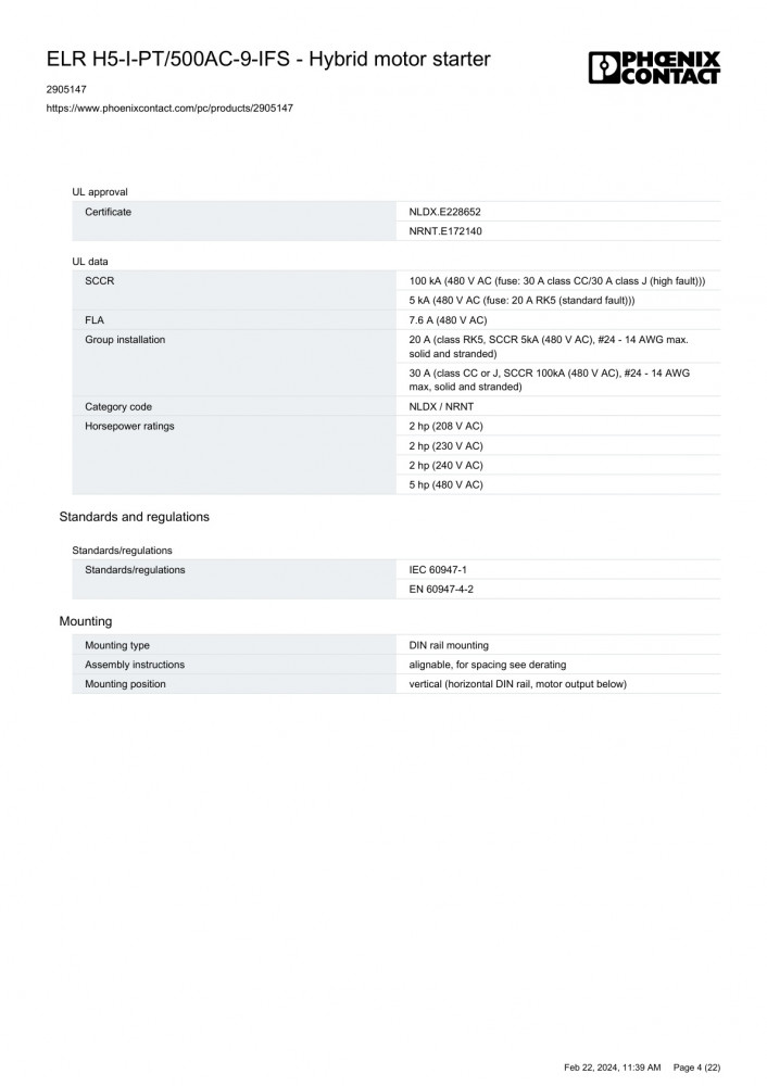 Phoenix Contact 2905147 technical document page 4