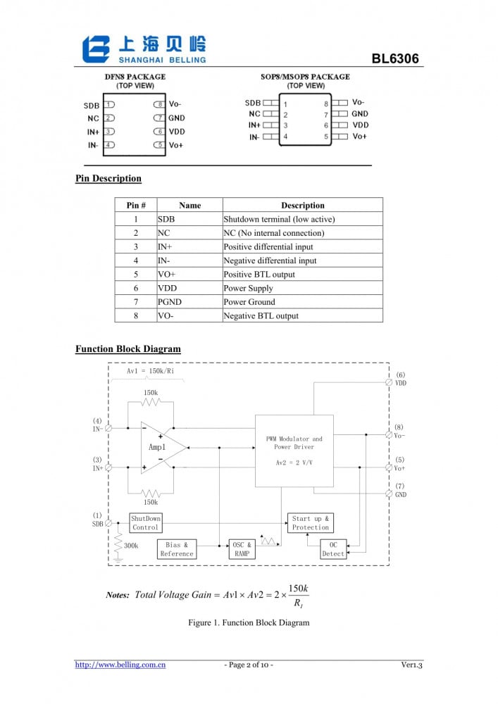 BL6306 datasheet page 2