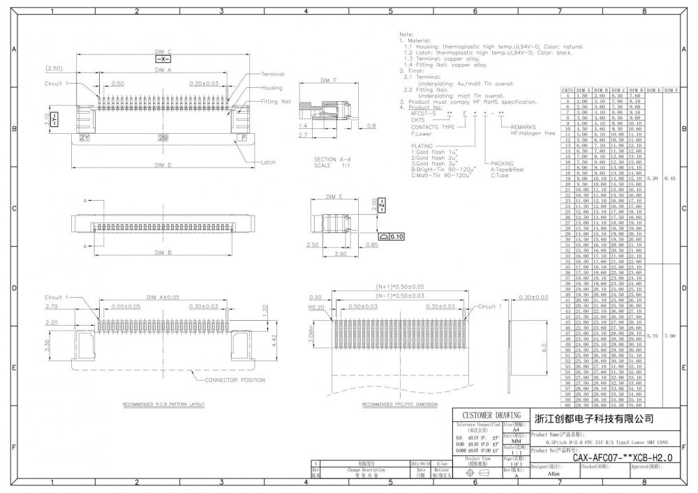 CAX-AFC07-40XCB-H2.0 customer drawing page 1