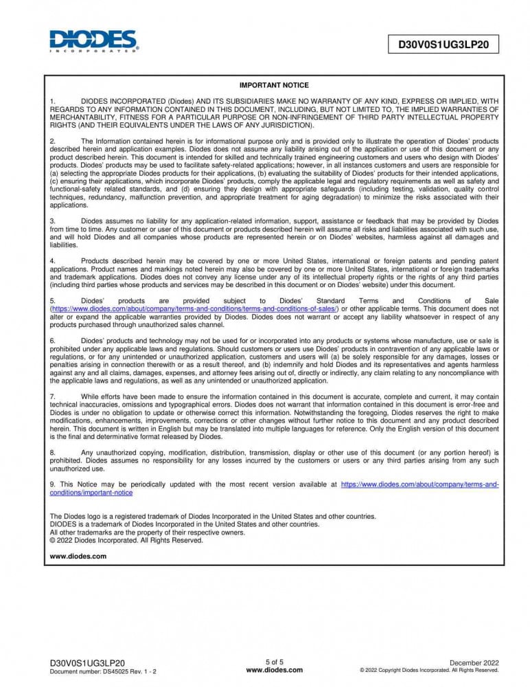 D30V0S1UG3LP20-7 datasheet page 5