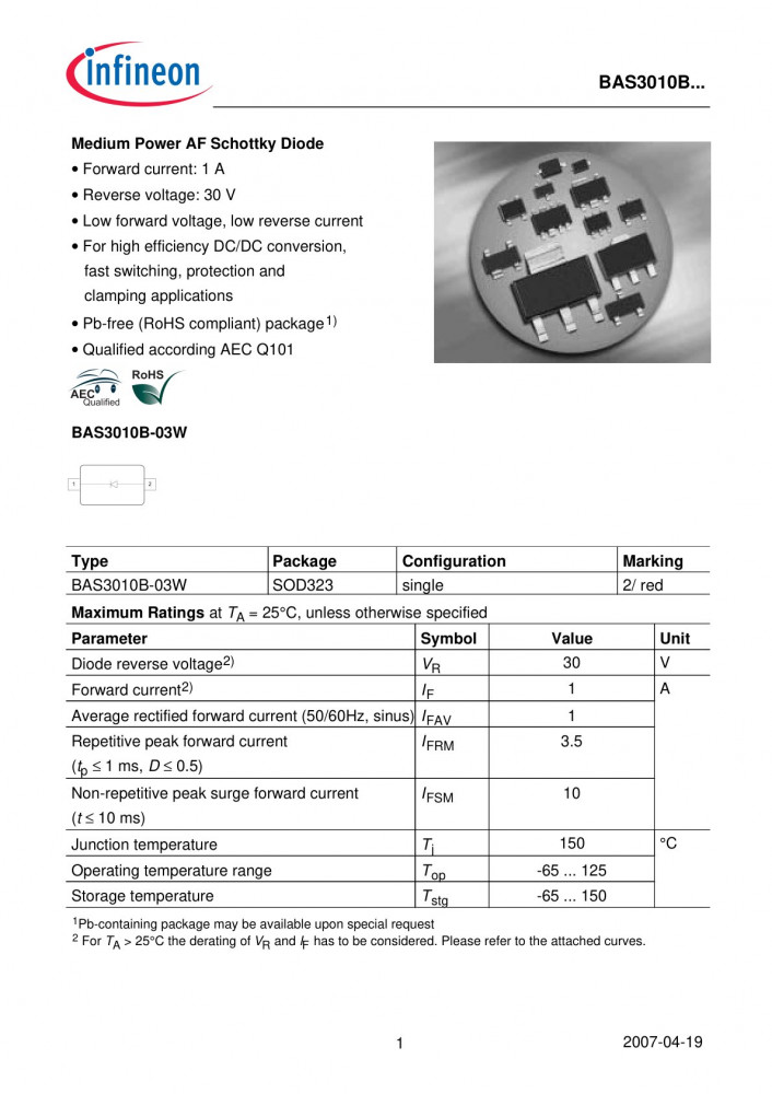 BAS3010B03WE6327HTSA1 datasheet page 1