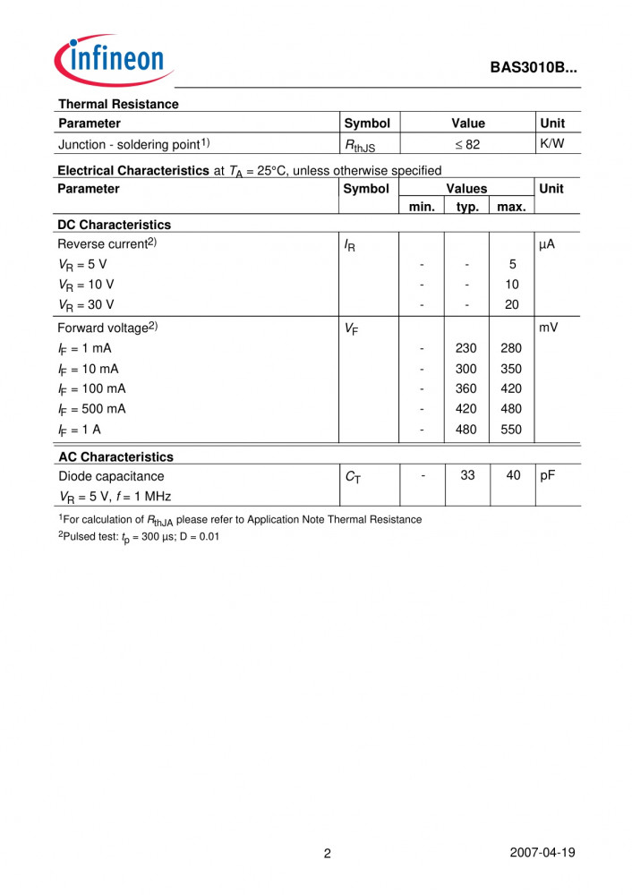 BAS3010B03WE6327HTSA1 datasheet page 2