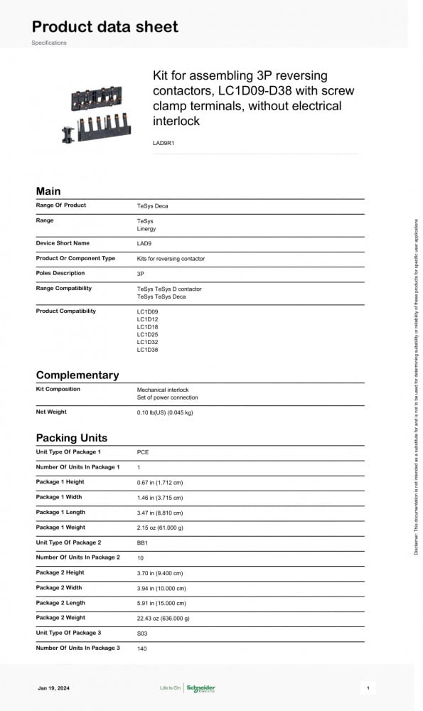 LAD9R1 technical document page 1
