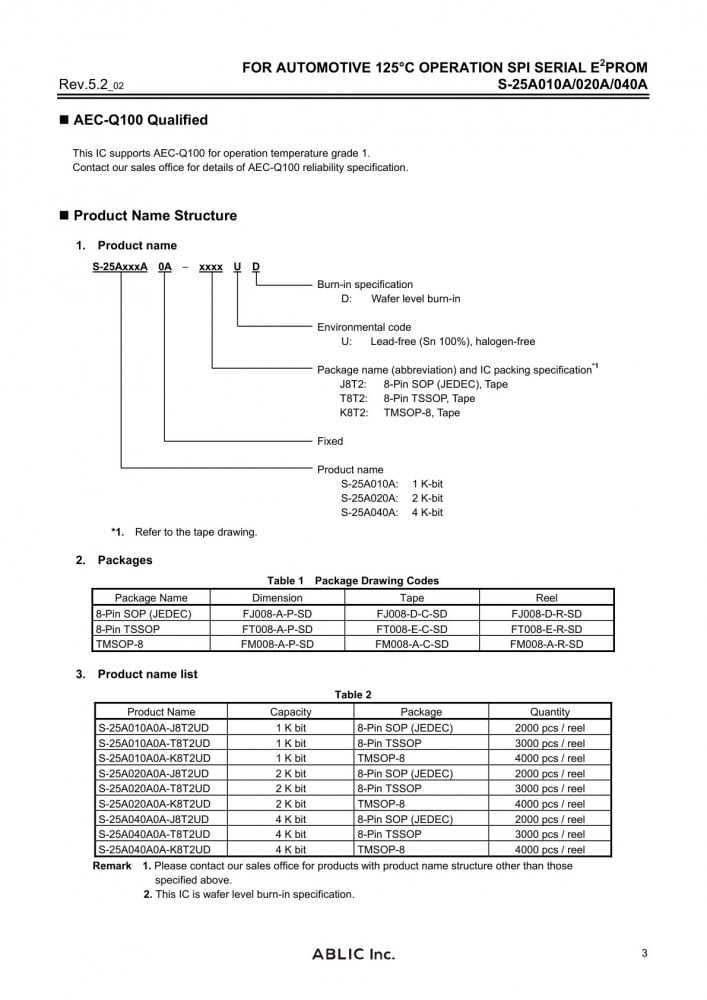 ABLIC S-25A040A0-J8T2UD datasheet page 3